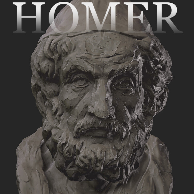 ArtStation - Homer clay sculpture