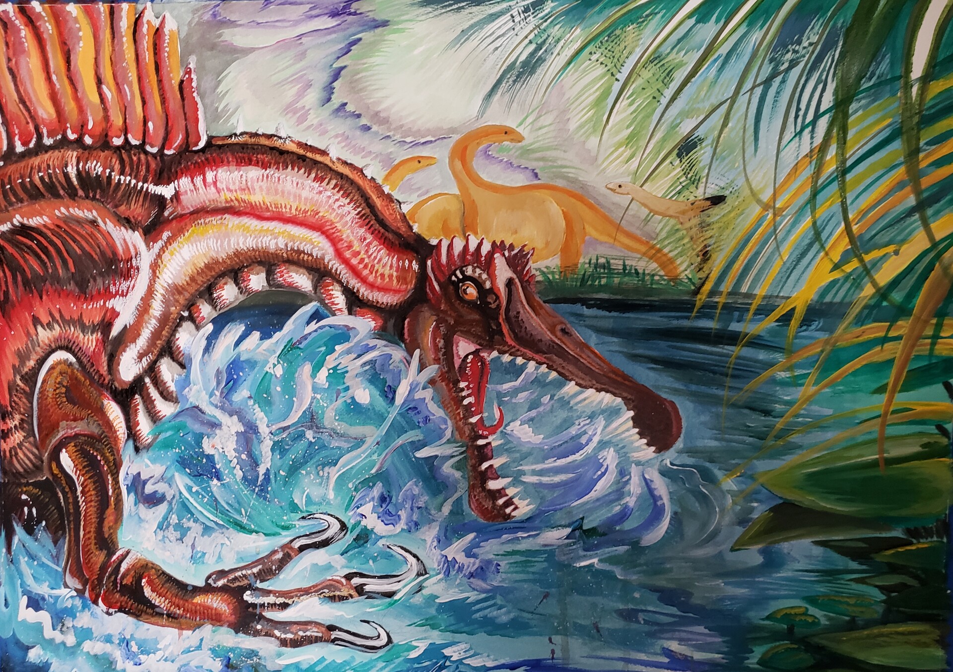 ArtStation - Spinosaurus Acrylic Painting A