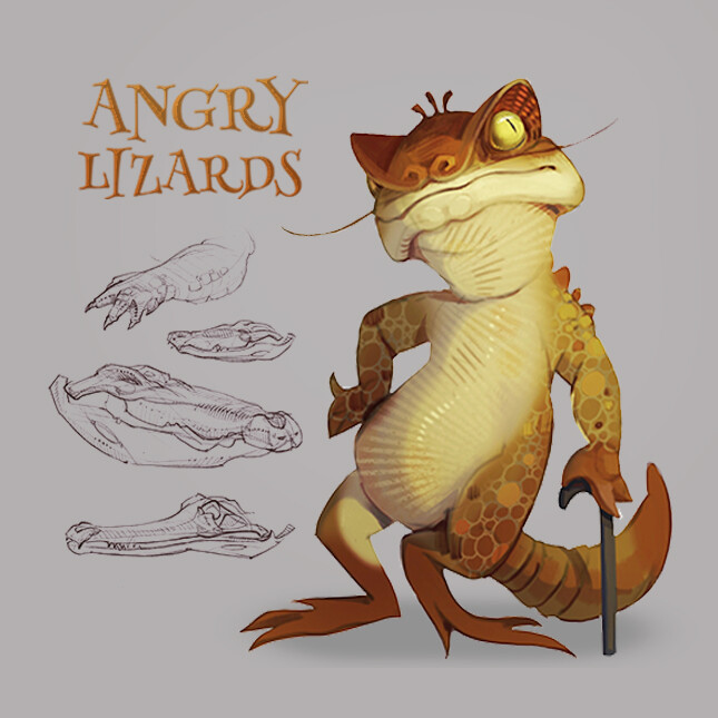 ArtStation - Angry Lizards. Character design collection.