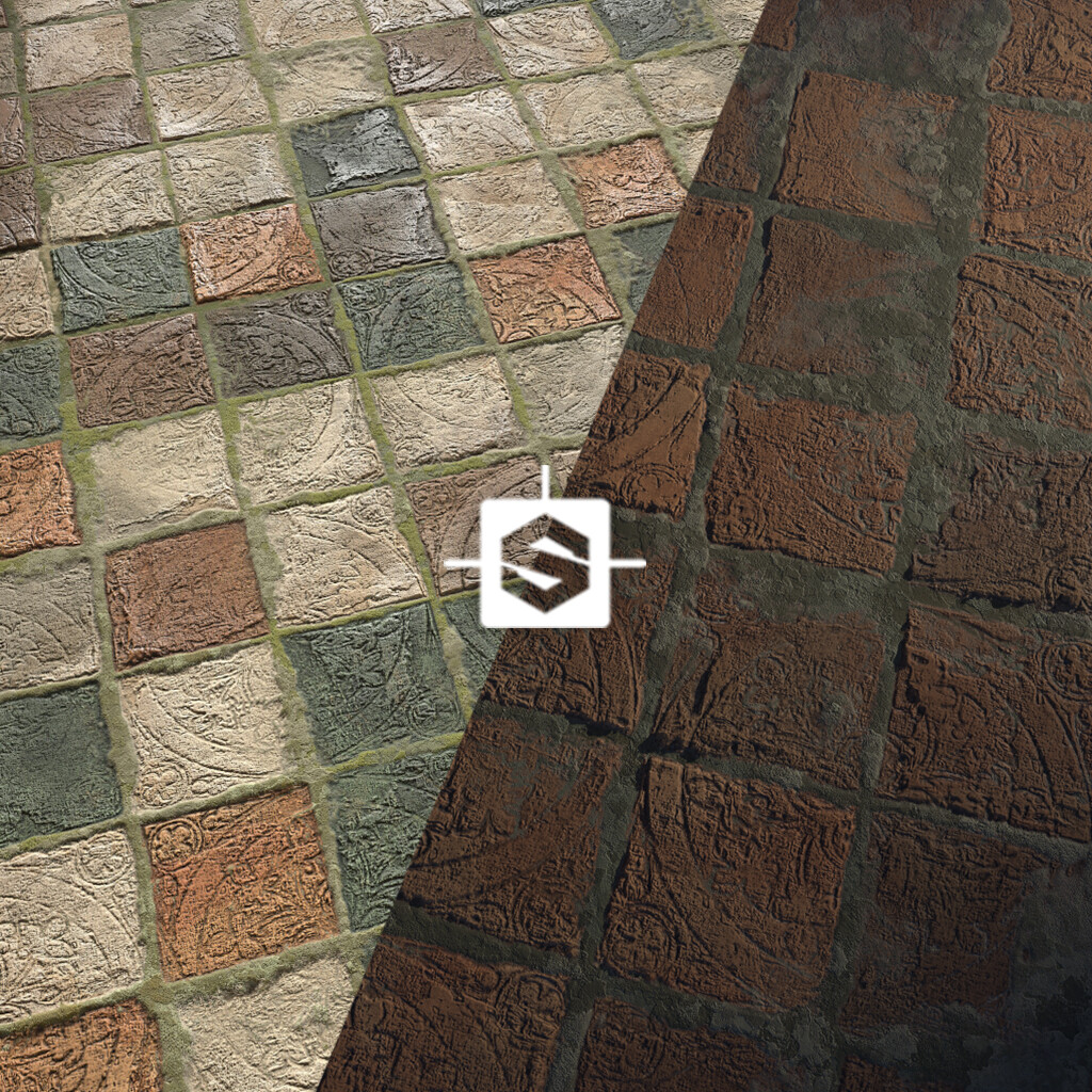 ArtStation - Substance Designer - Medieval Tile