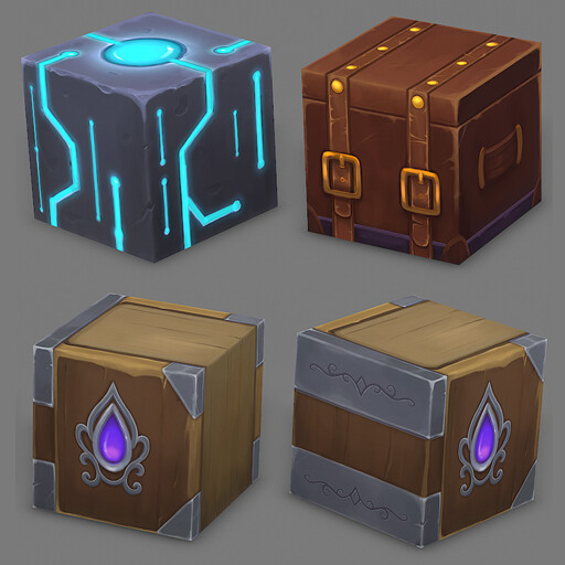 ArtStation - Stylized Hand Painted Cubes