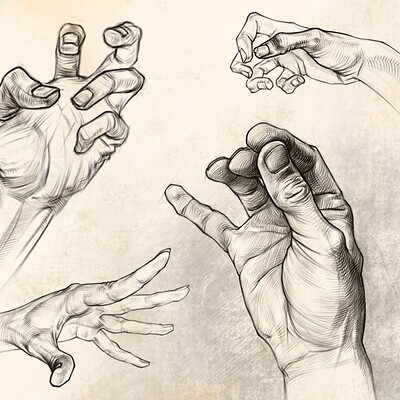 ArtStation - hand drawing