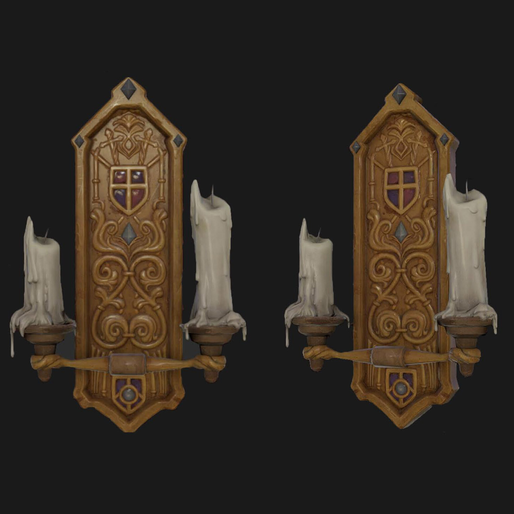 ArtStation - Medieval Candle Wall Mount