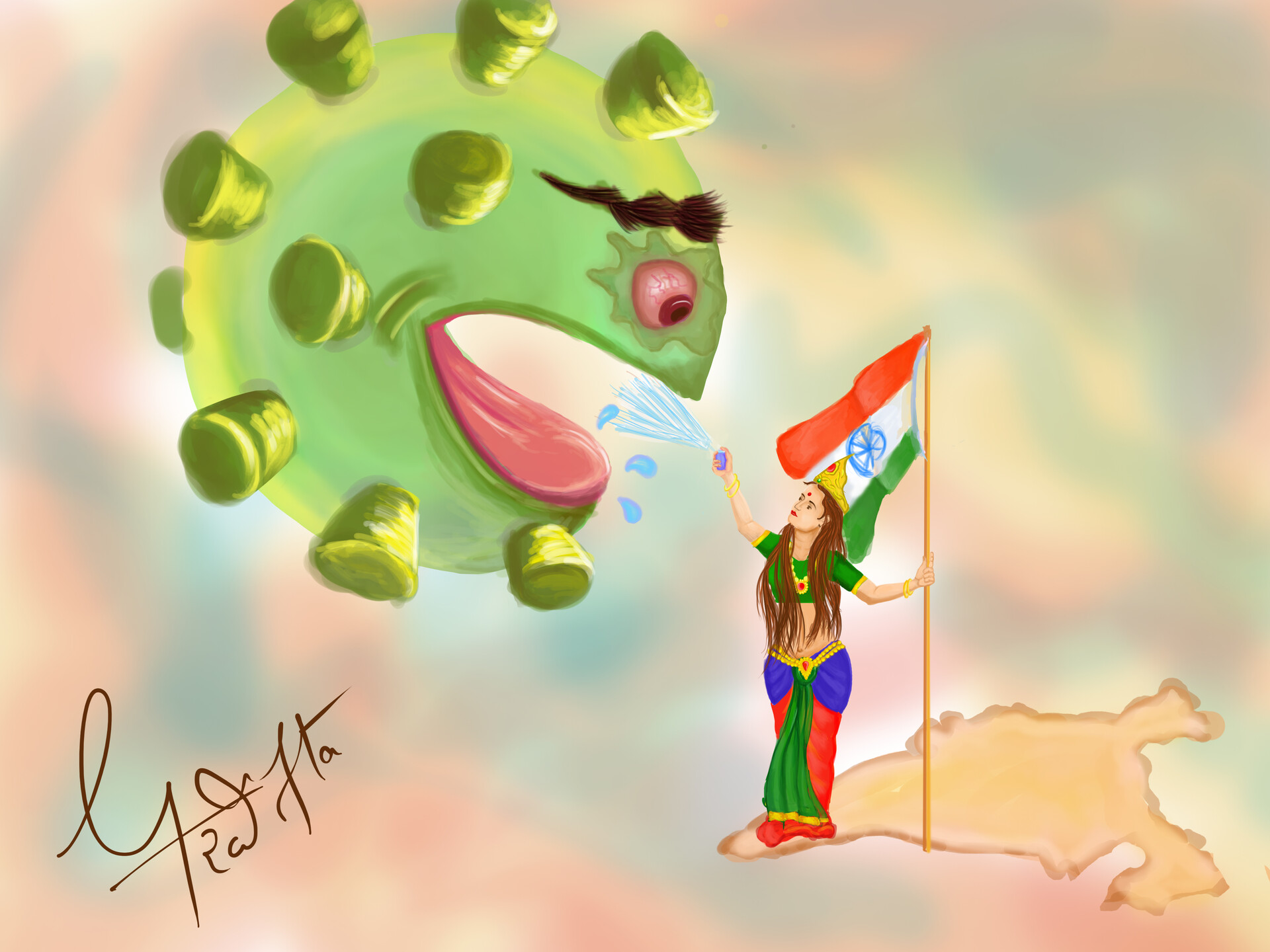 Ravikanth Gupta - #Concept_Art #Digital_painting #Go_corona @sanitizing ...