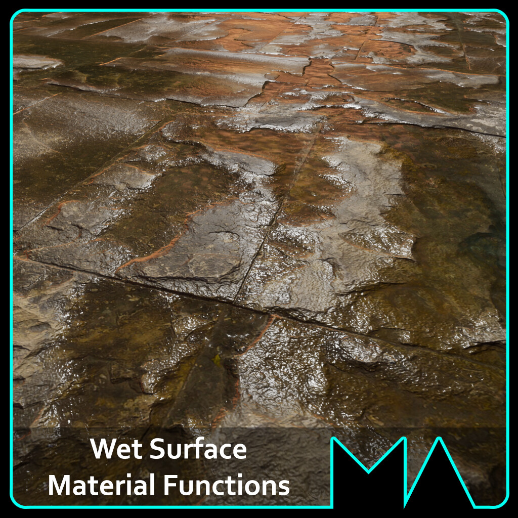 ArtStation - UE4 - Wet Surface material Functions