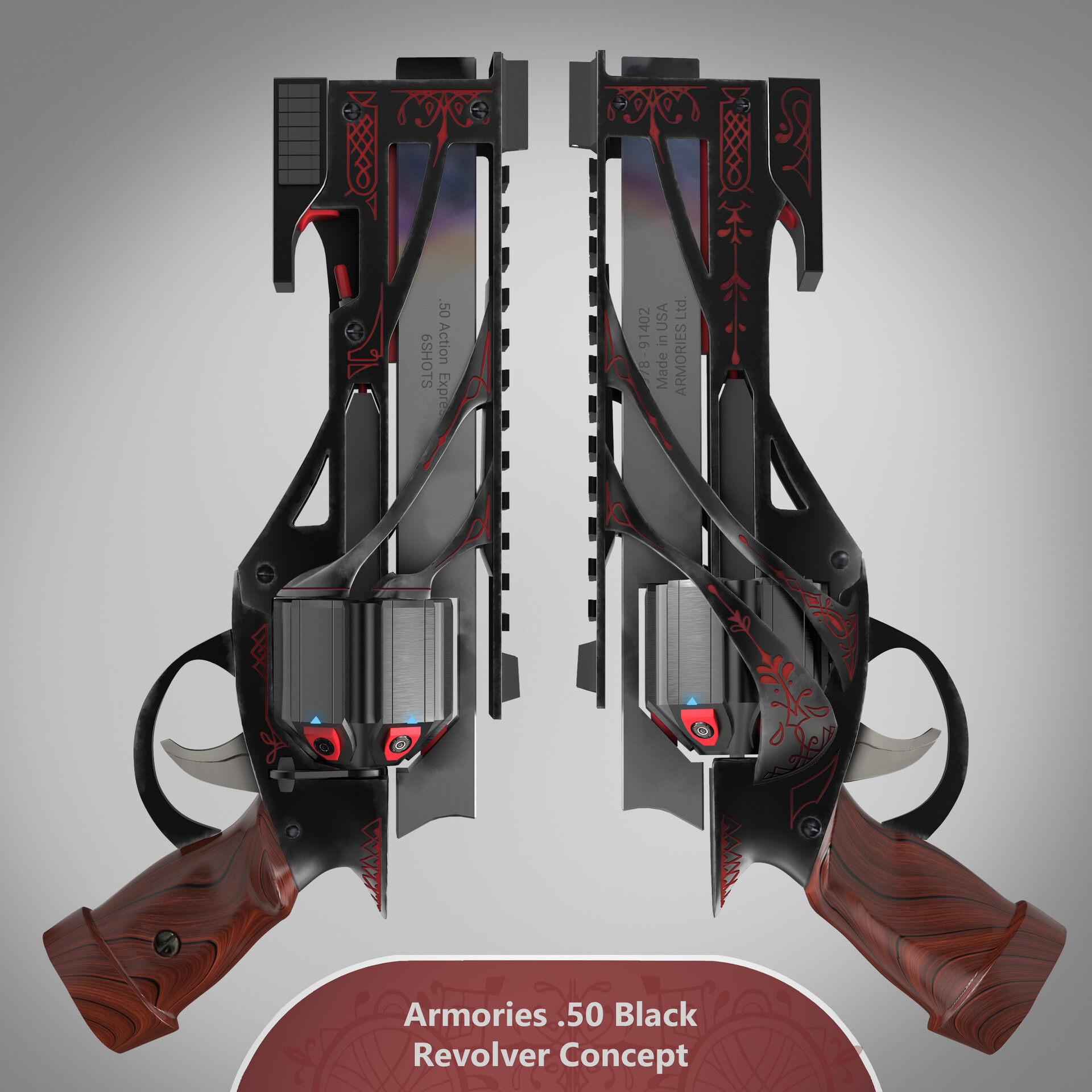 ArtStation - Armories .50 Black - Heavy Revolver Concept, Raphael Galeuchet