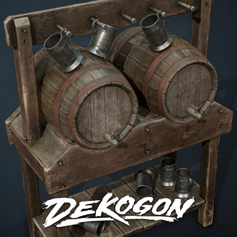 ArtStation - Dekogon - Double Barrel Stand | Medieval