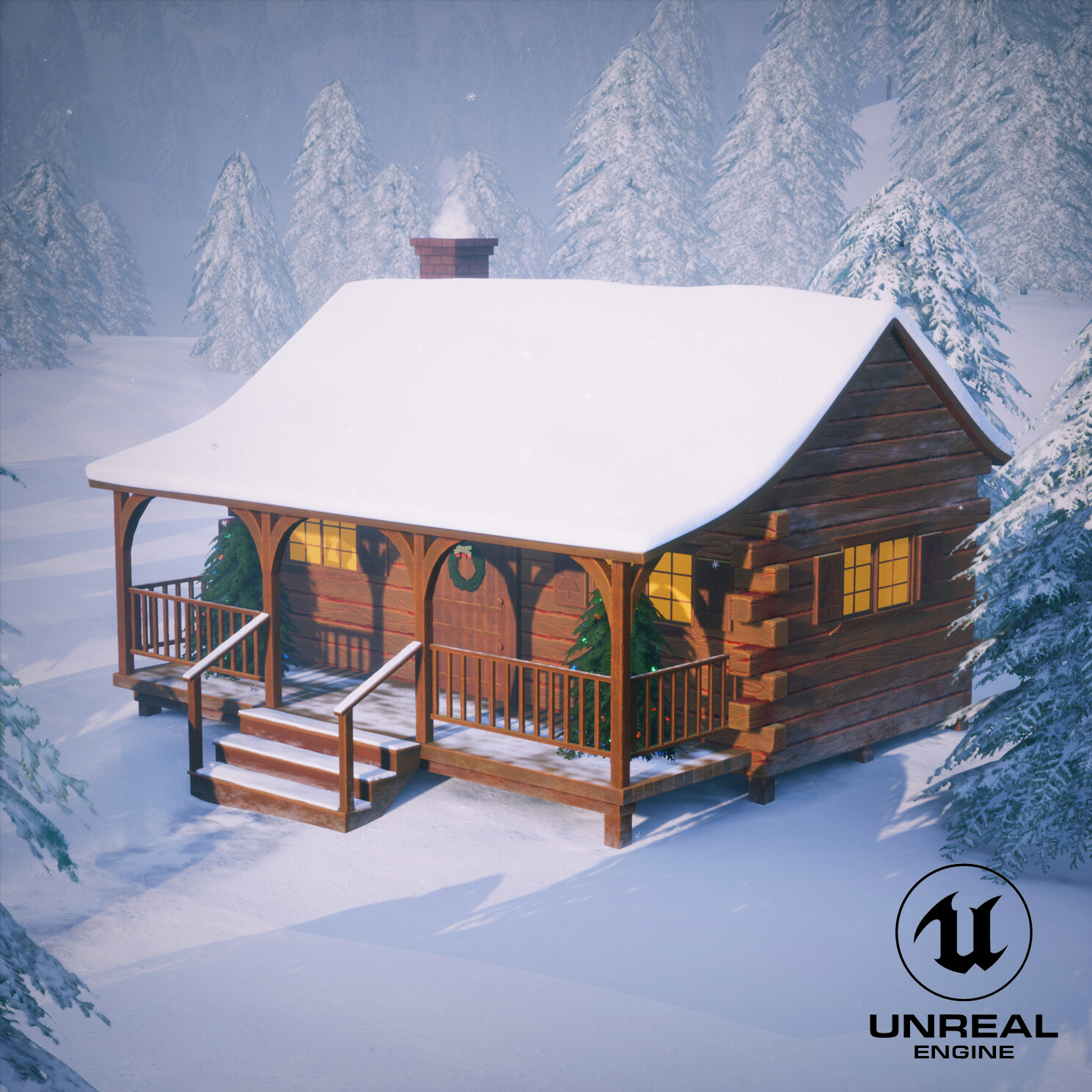 ArtStation - Snowy Cabin