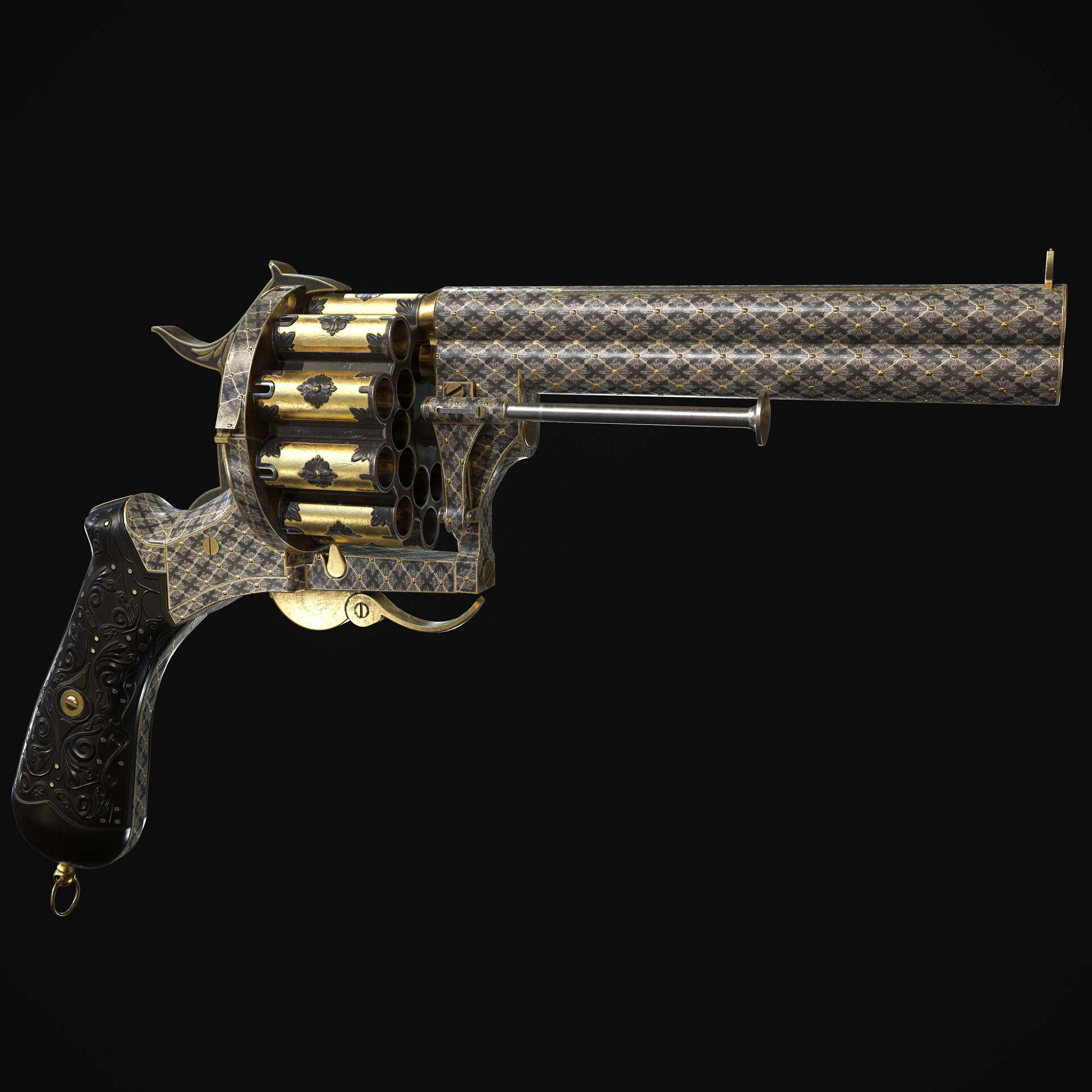 ArtStation - 20-Shot pinfire revolver
