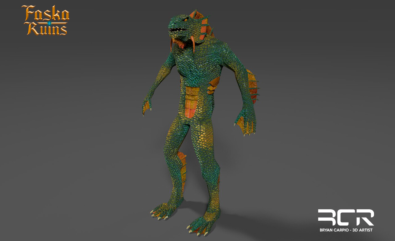 ArtStation - Fishman 3D Character - Faska Ruins Game