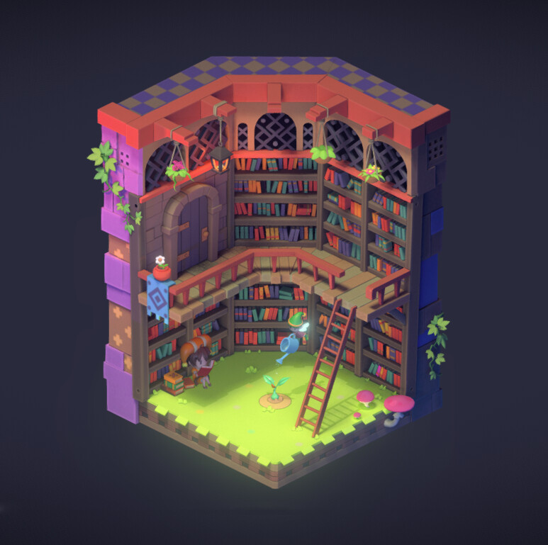 ArtStation - Cute library