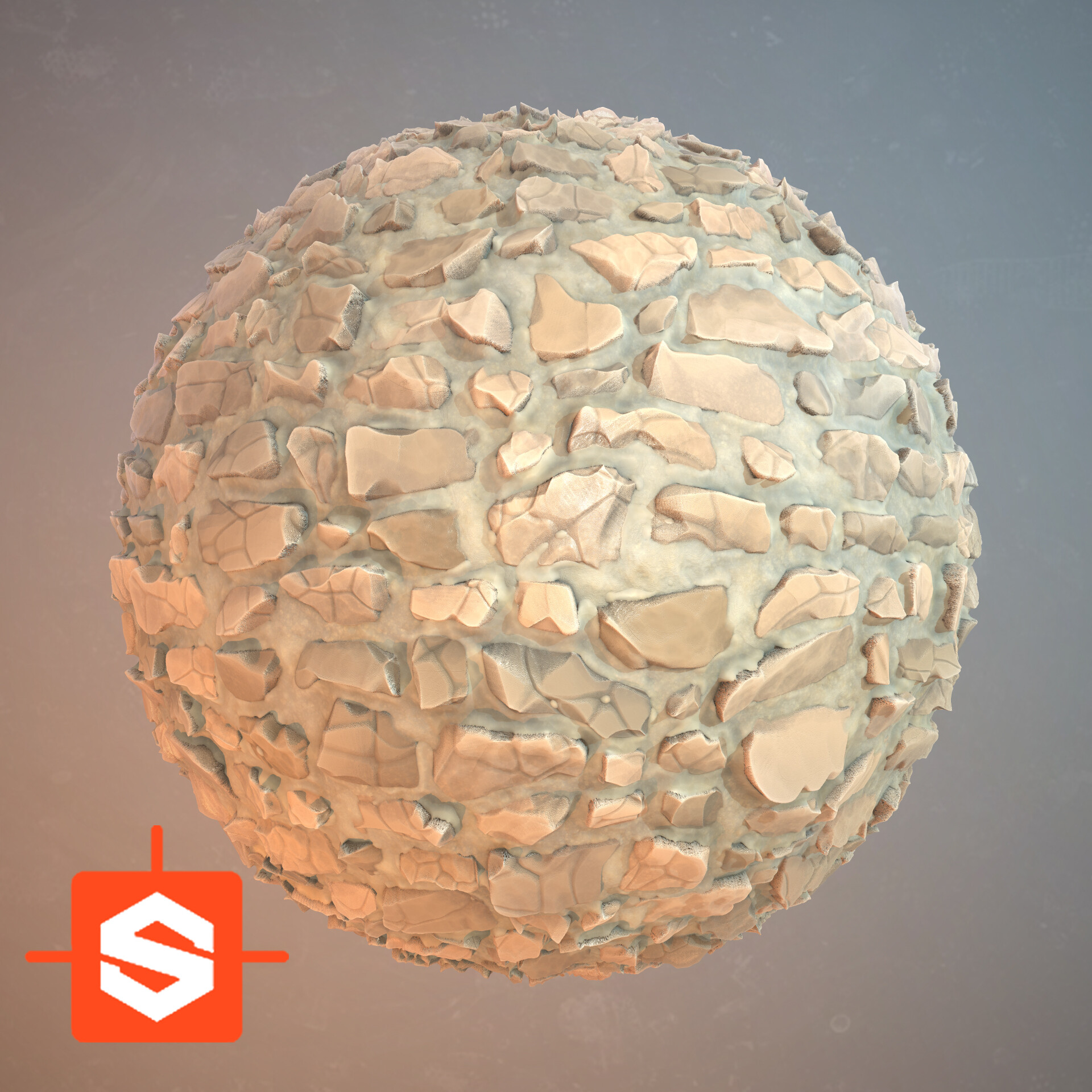 ArtStation - Stony wall - Stylized material