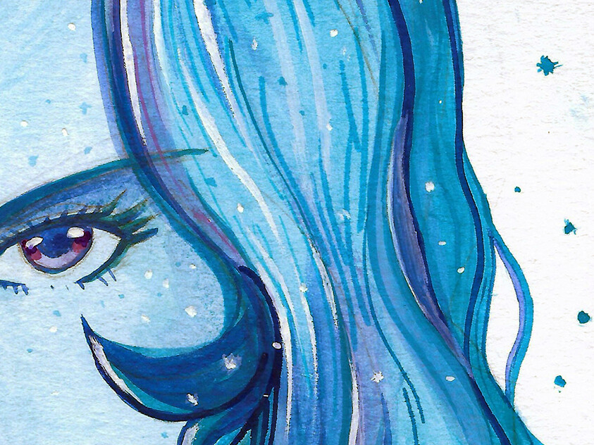 ArtStation - G-SUS ART AQUACOLOR RANDOM GIRL ART PRINT