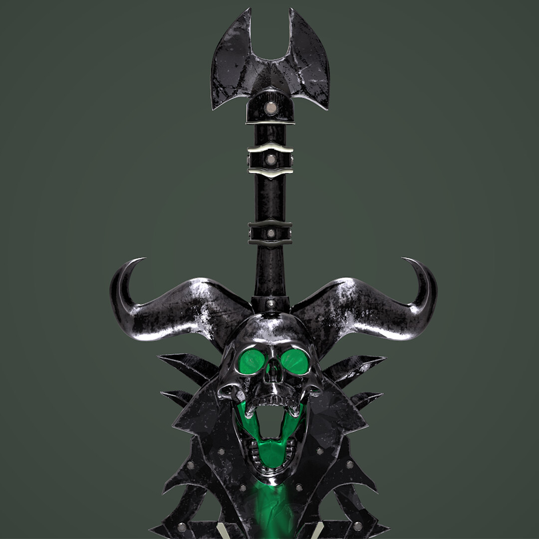 ArtStation - Death knight skull sword