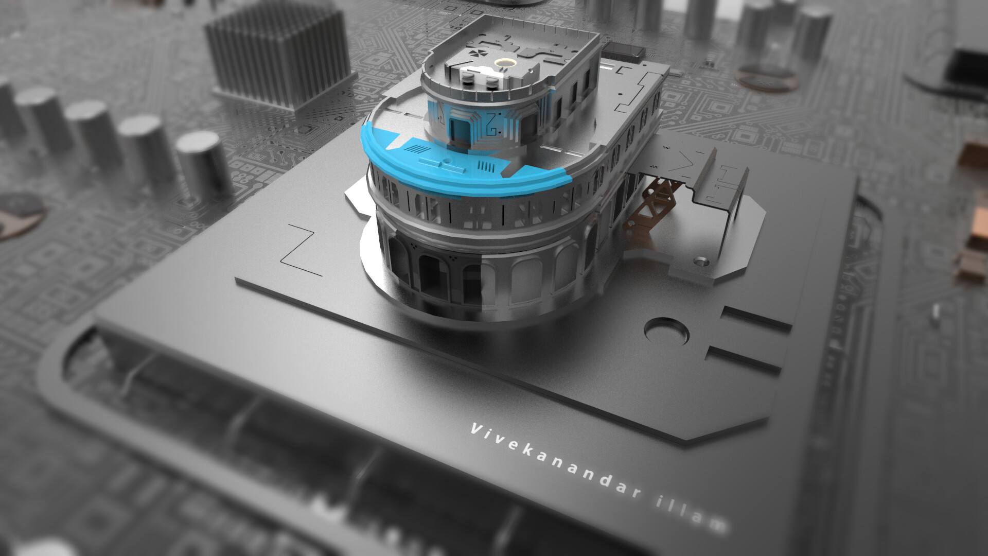 ArtStation - HardSurface Modeling ( Chip Building)