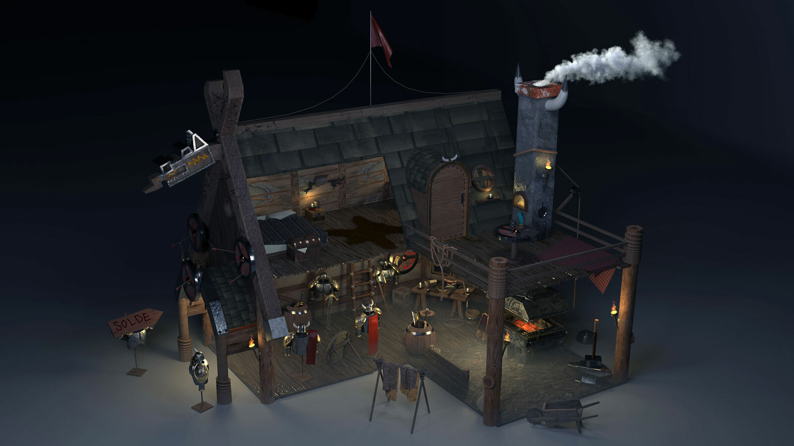 ArtStation - Viking Blacksmith House