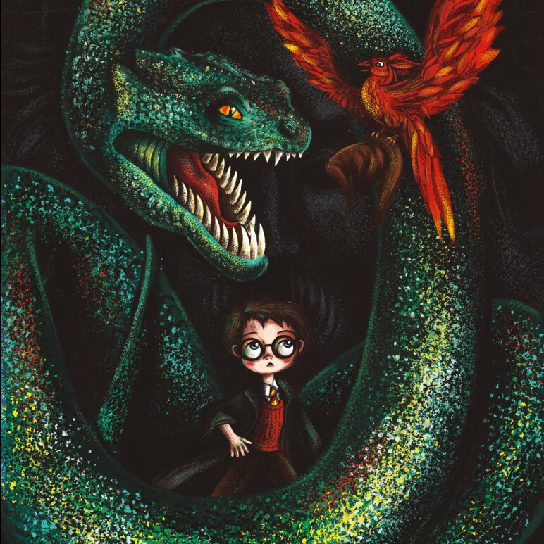 ArtStation - Basilisk and Harry Potter art | Character Design | iPad ...