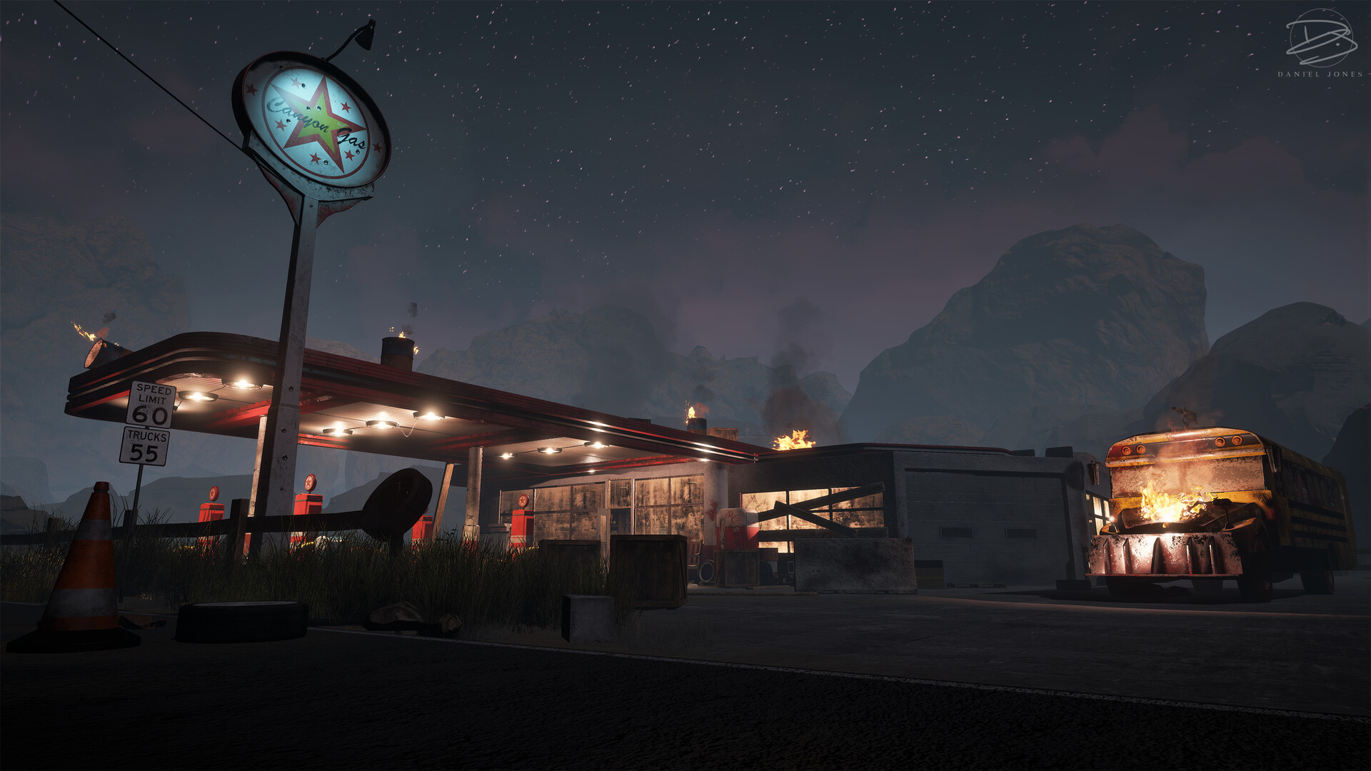 ArtStation - Post Apocalyptic Gas Station