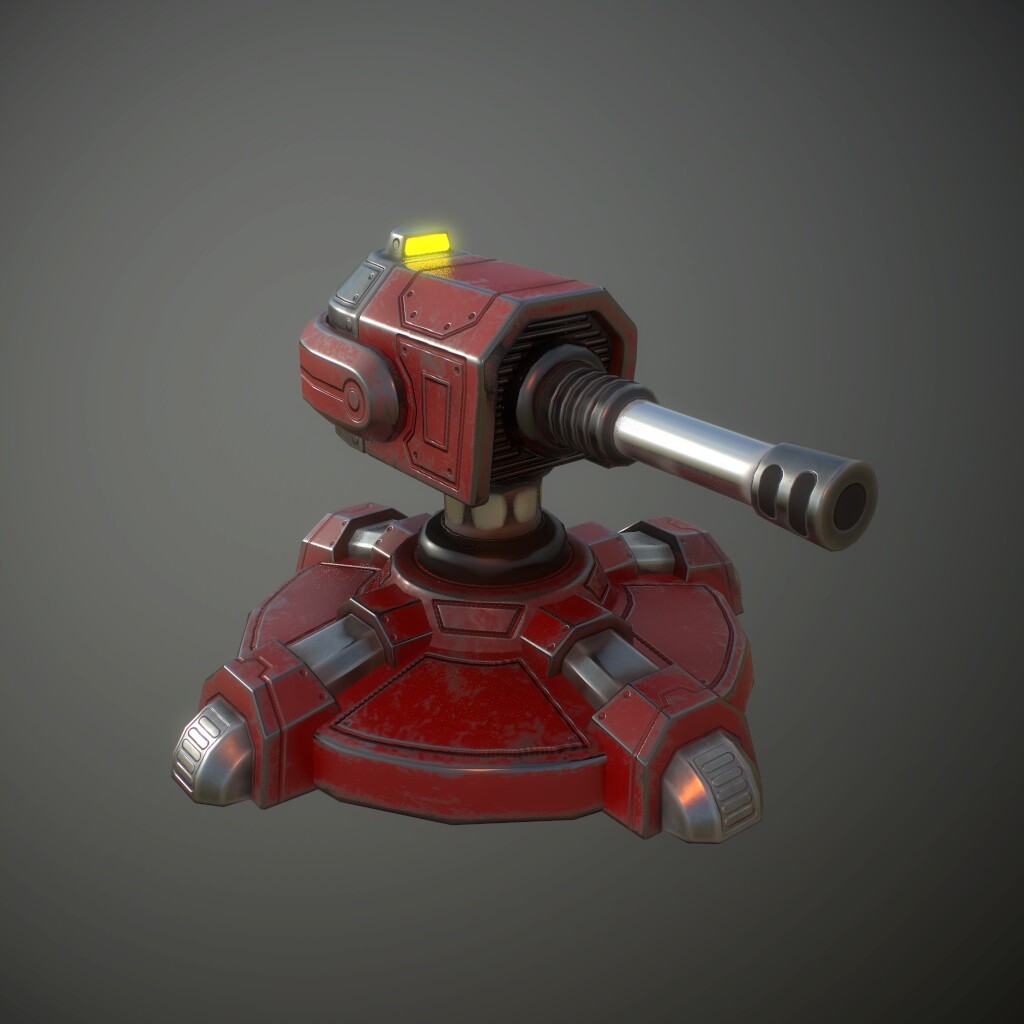 ArtStation - Stylized Red Turret