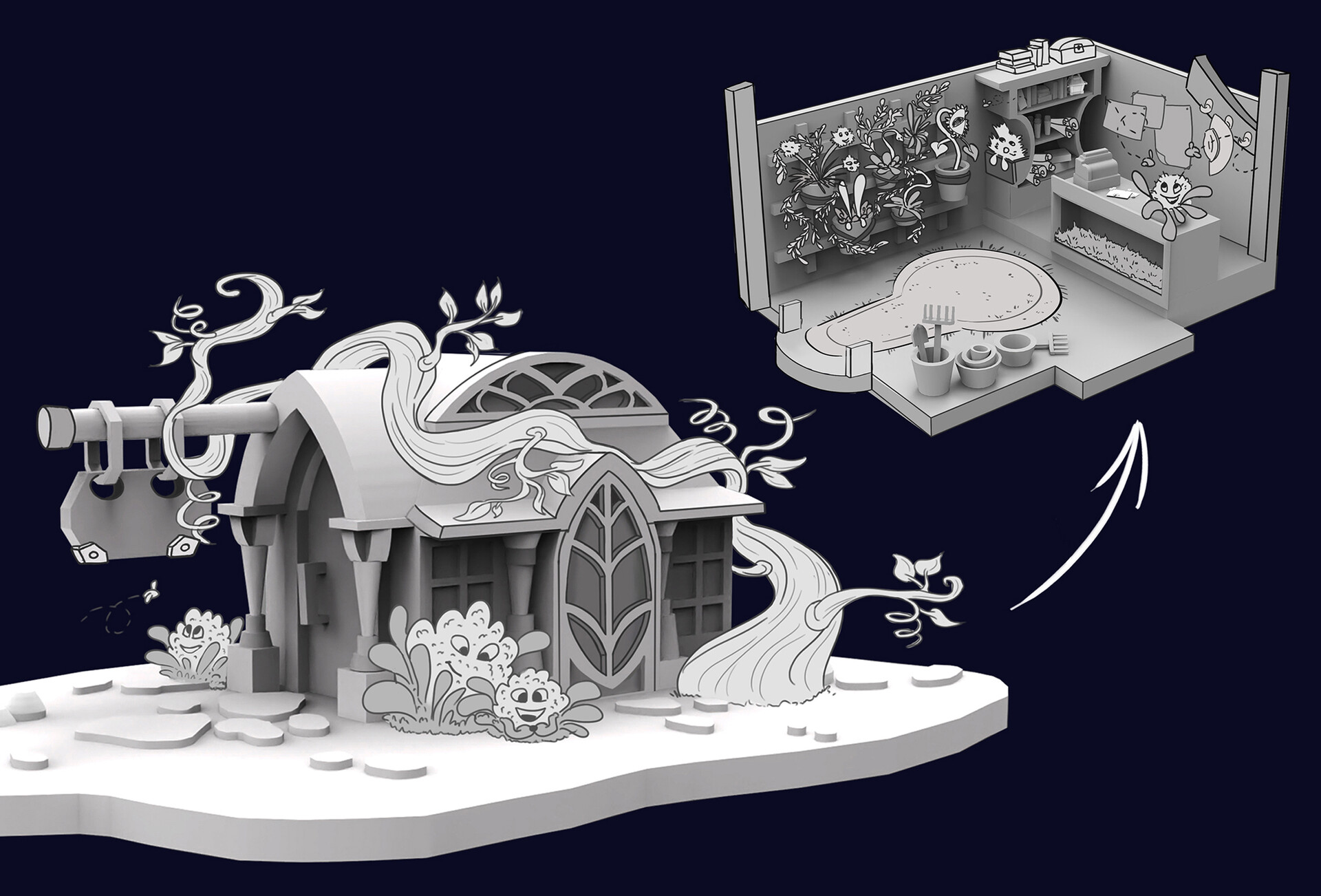 ArtStation - Concept of Magic Plants Shop.