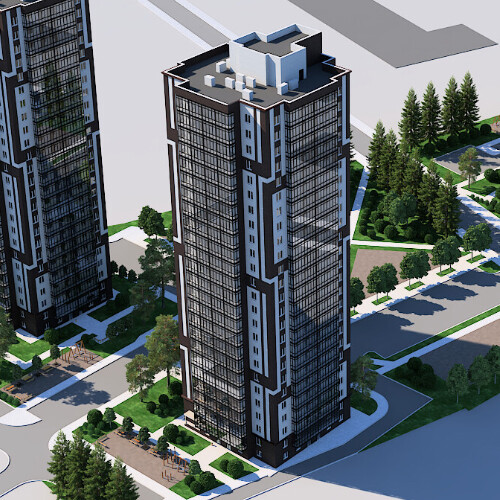 ArtStation - Residential building 25 floors