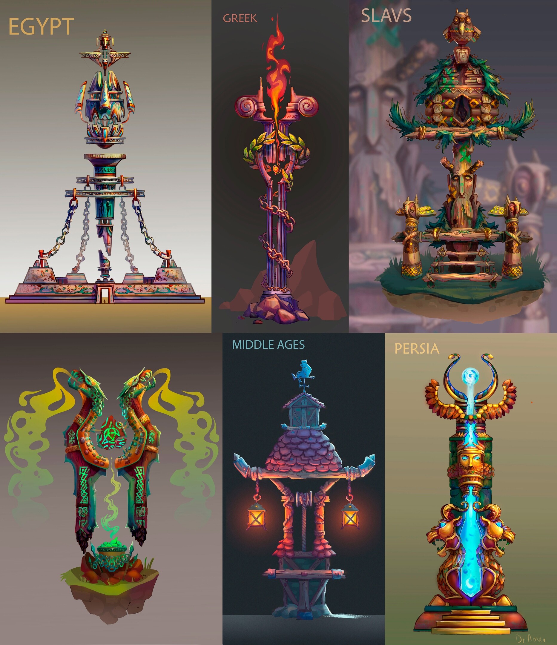 ArtStation - Totem columns