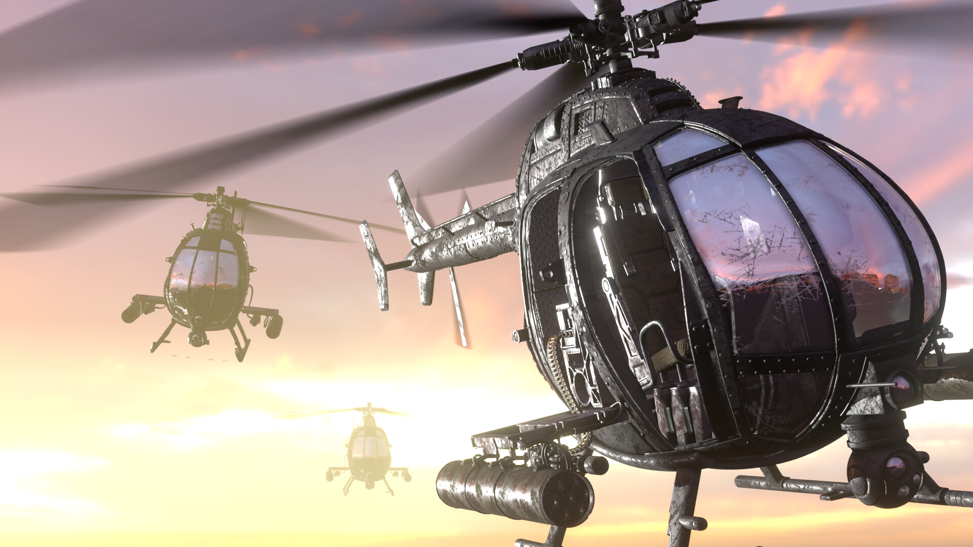 ArtStation - MH-6 Littlebird-esque Helicopter