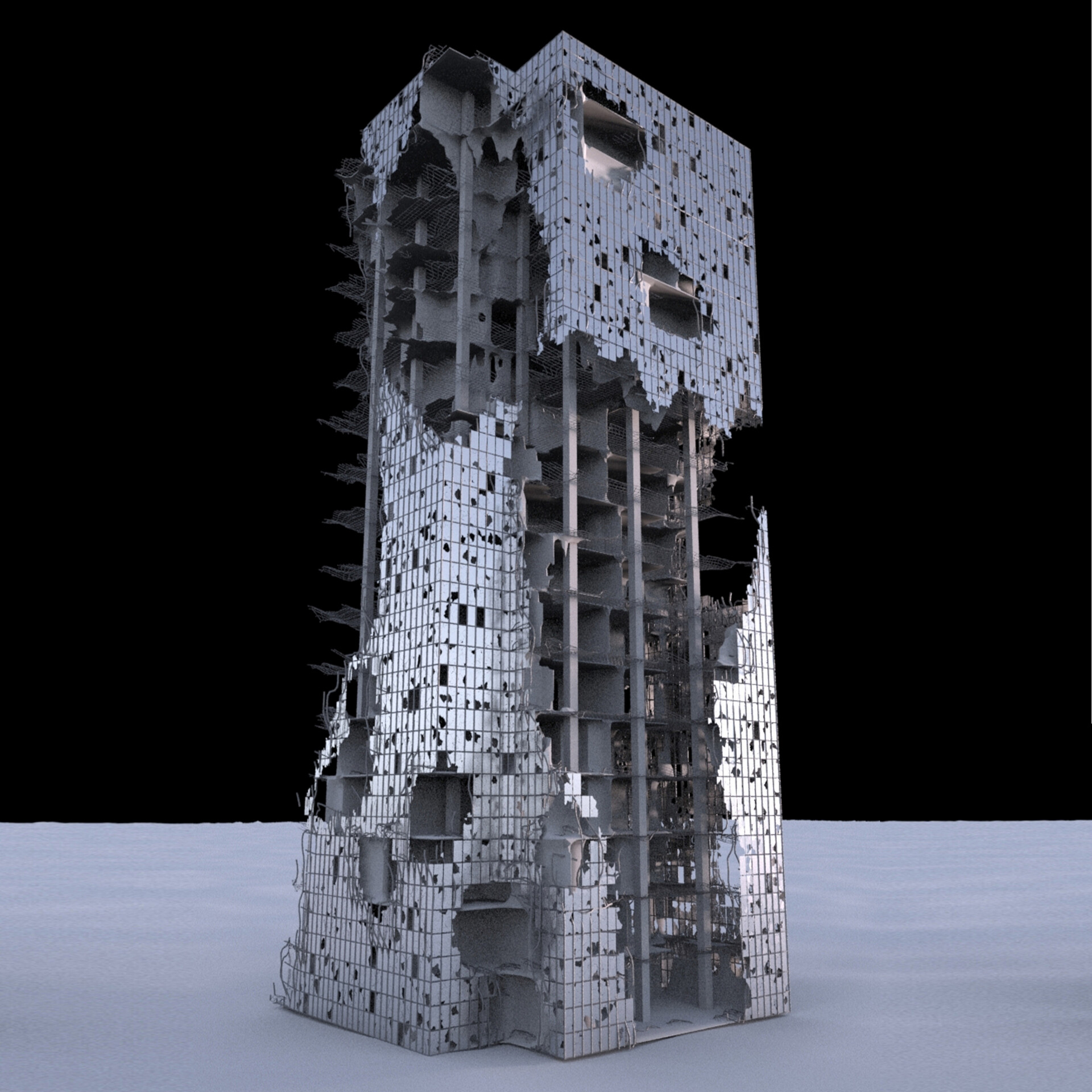 ArtStation - Procedural Damaged Buildings - The Wandering Earth (2019)