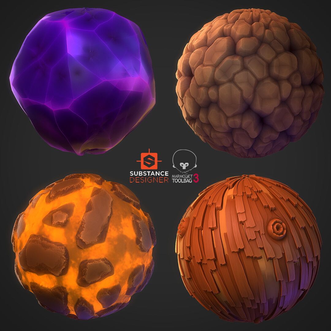 ArtStation - 4 Stylized Materials Reproductions