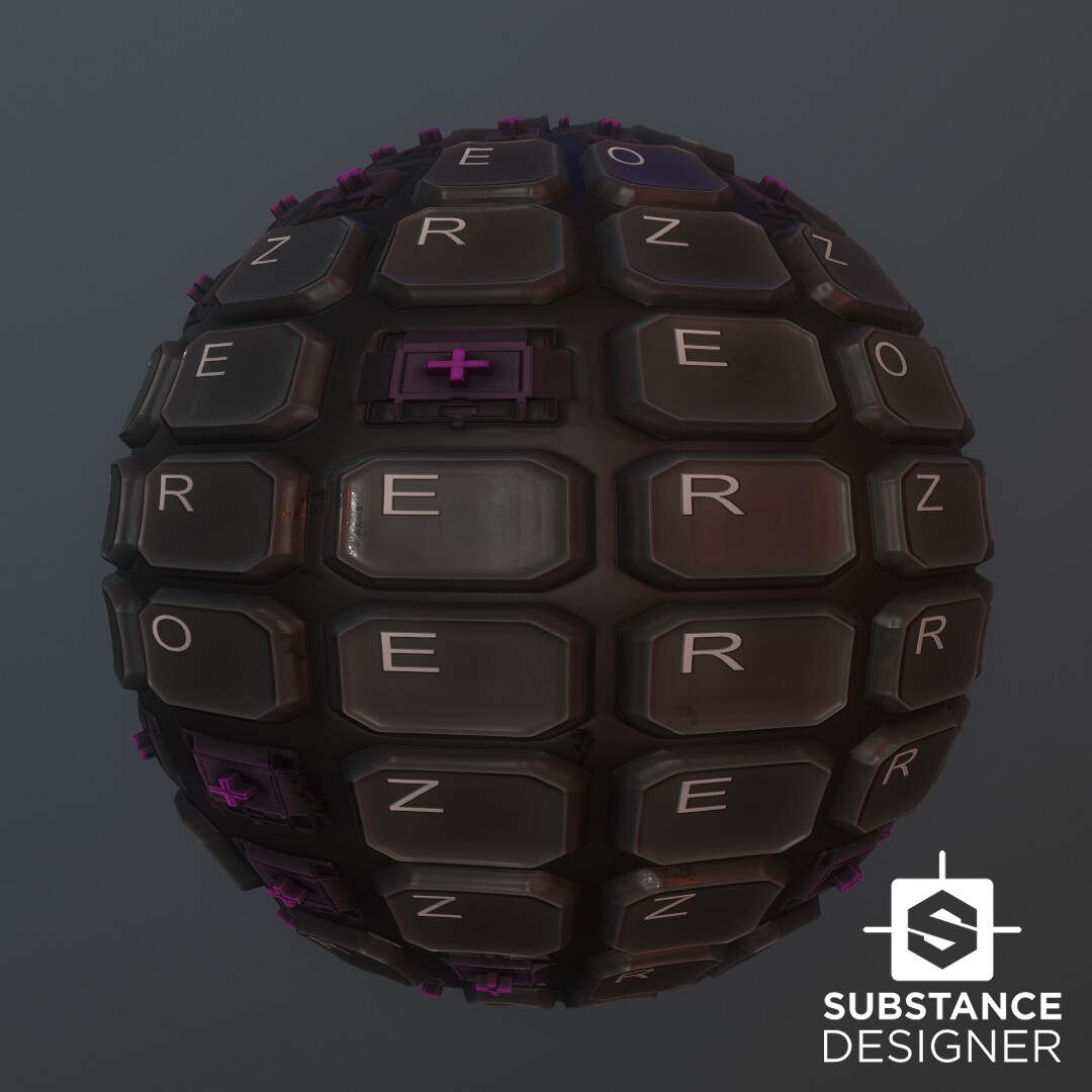 ArtStation - Procedural Keyboard Texture - Substance Designer