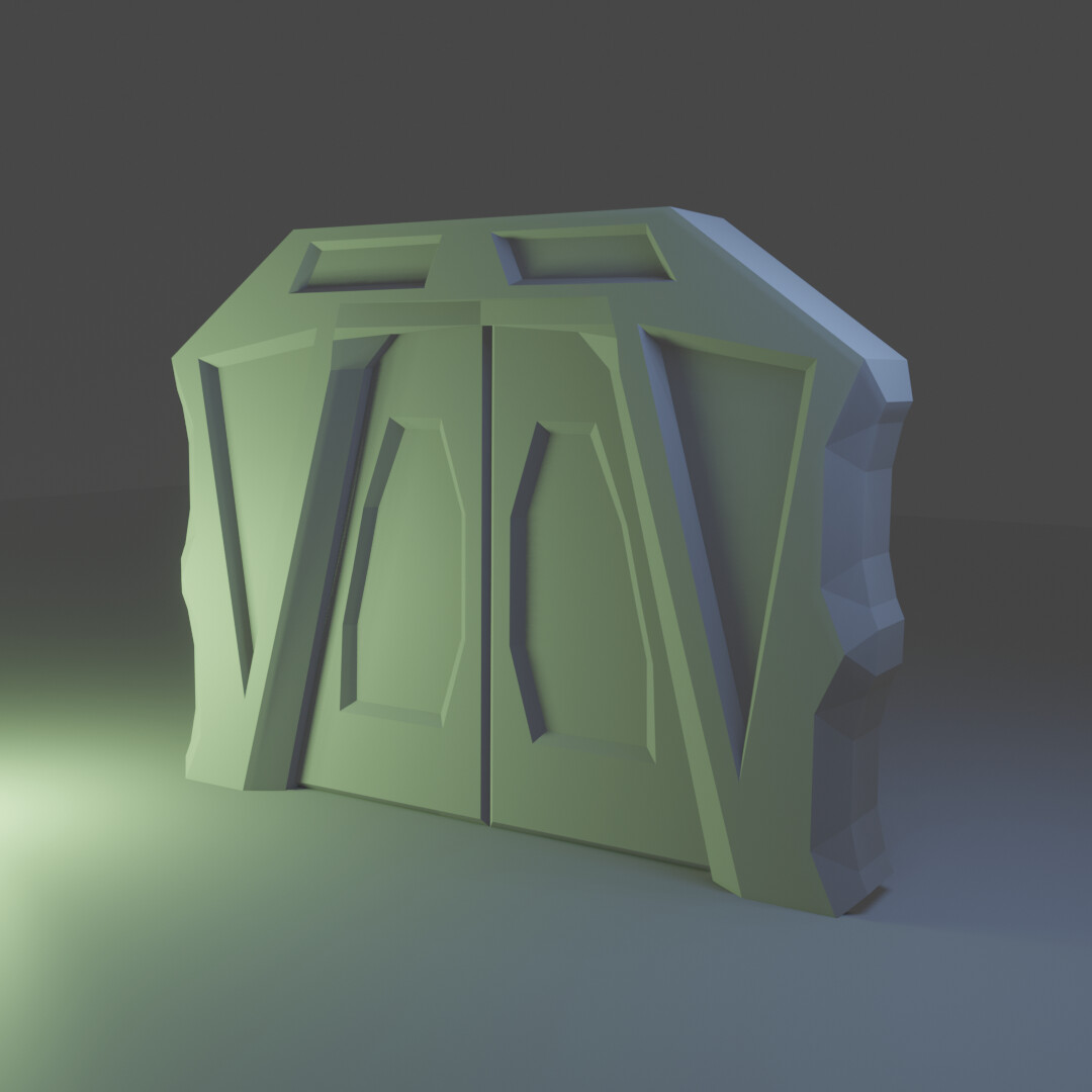 ArtStation - Low-poly Scifi Door Model