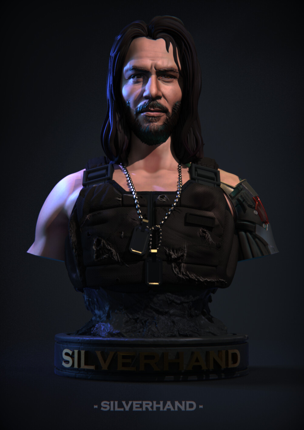 ArtStation - Johnny Silverhand 3d sculpture