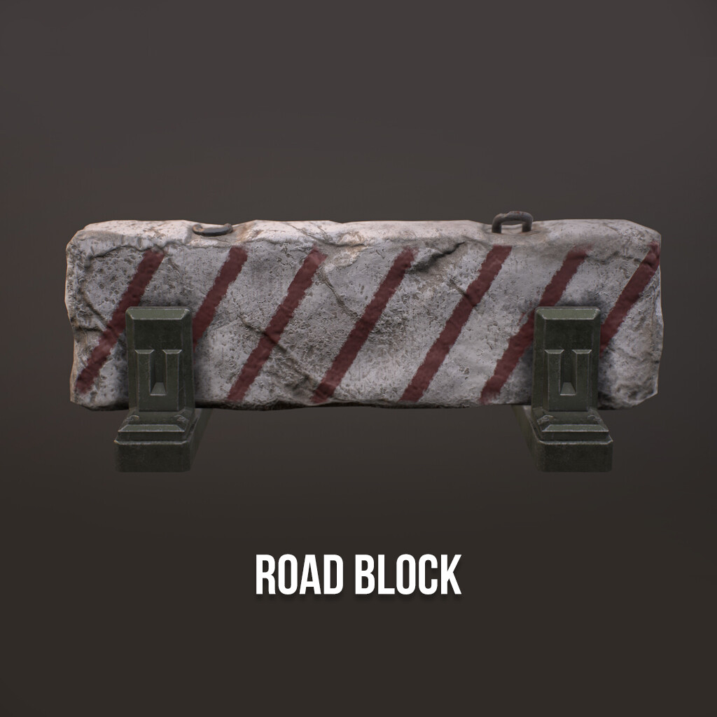ArtStation - Road block | Game asset