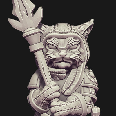 ArtStation - Cat warrior soldier. Tabletop Miniature