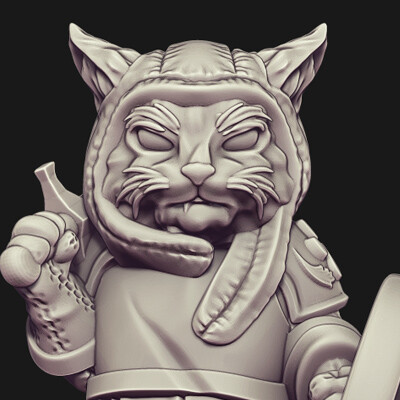 ArtStation - Cat warrior soldier. Tabletop Miniature