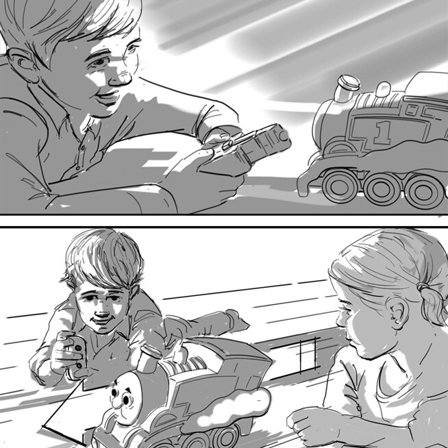 Robert Baird - Storyboards: Thomas the Tank Engine Toy TVC