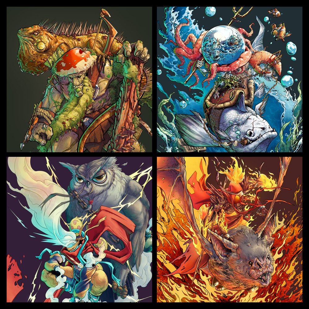 ArtStation - 4 Elemental Hunters