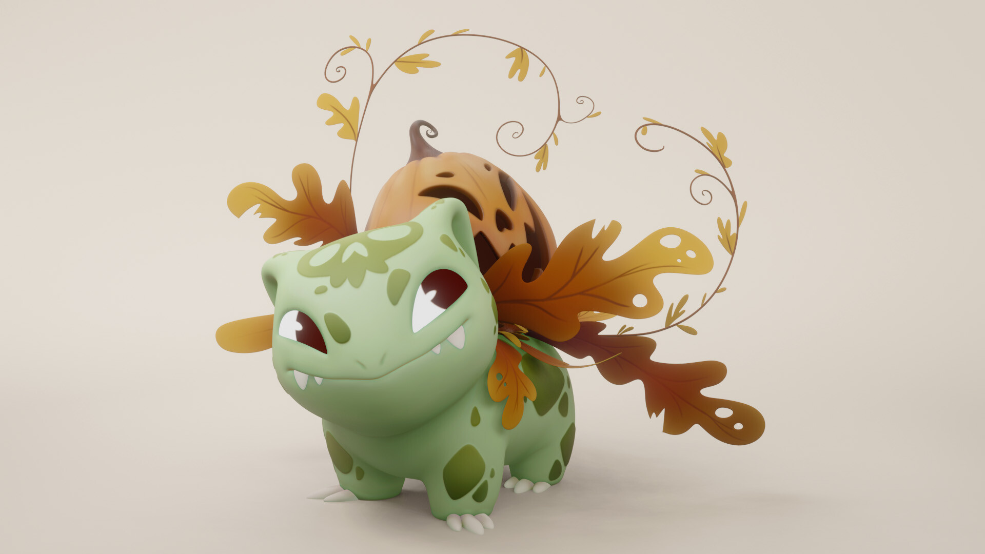 ArtStation - 2D to 3D Halloween Ivysaur