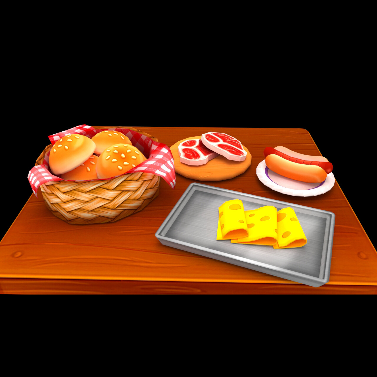 ArtStation - Hand Painted Food Items - Lowpoly