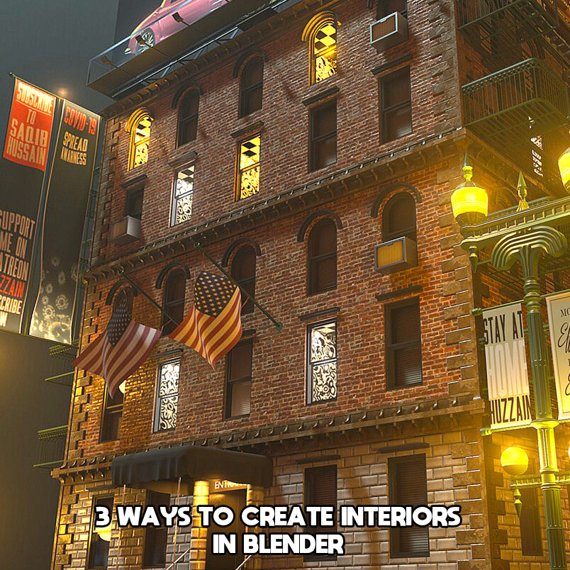 ArtStation - 3 WAYS TO CREATE INTERIORS FOR BUILDING IN BLENDER