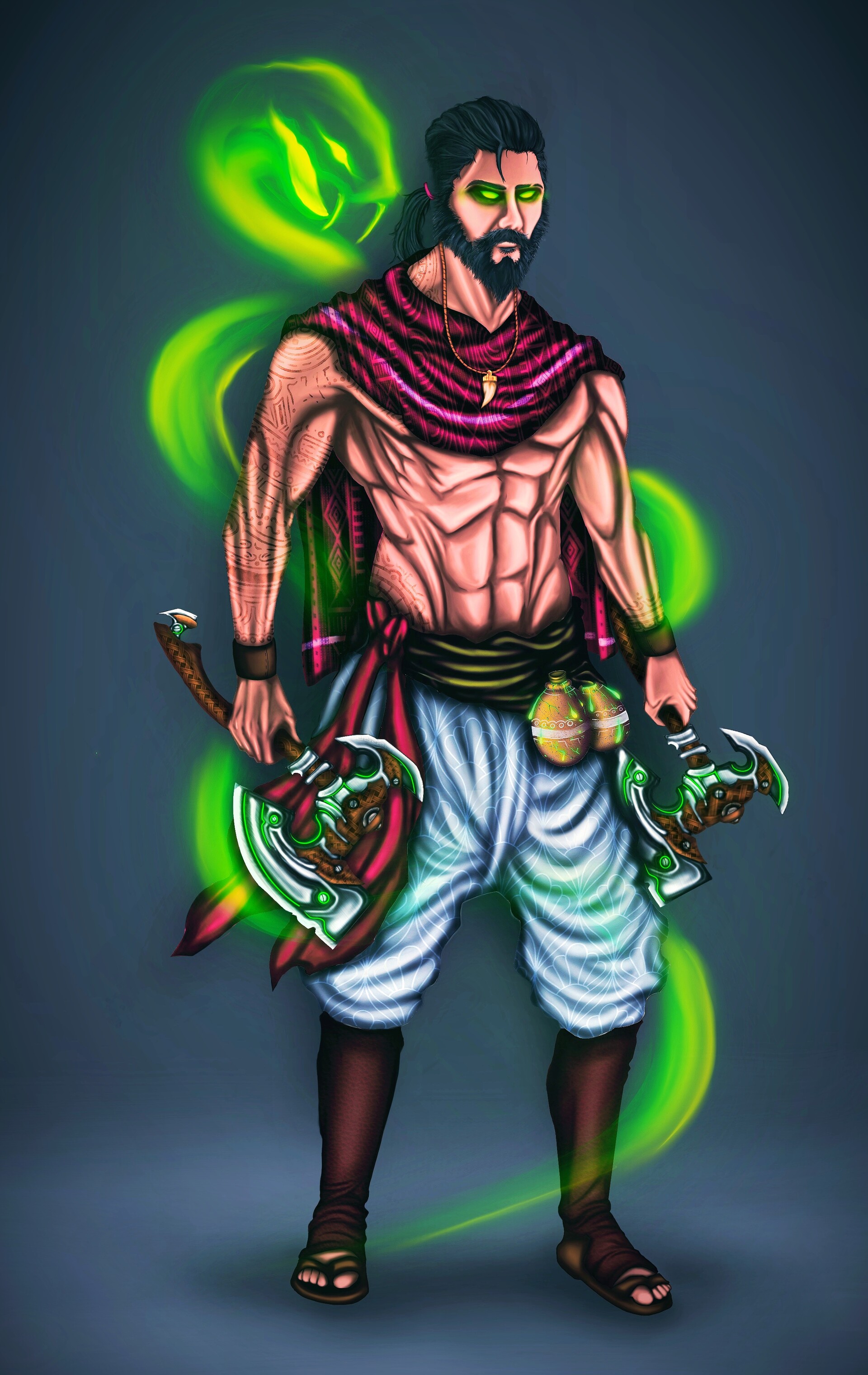 ArtStation - Indian assassin(snake spirit).