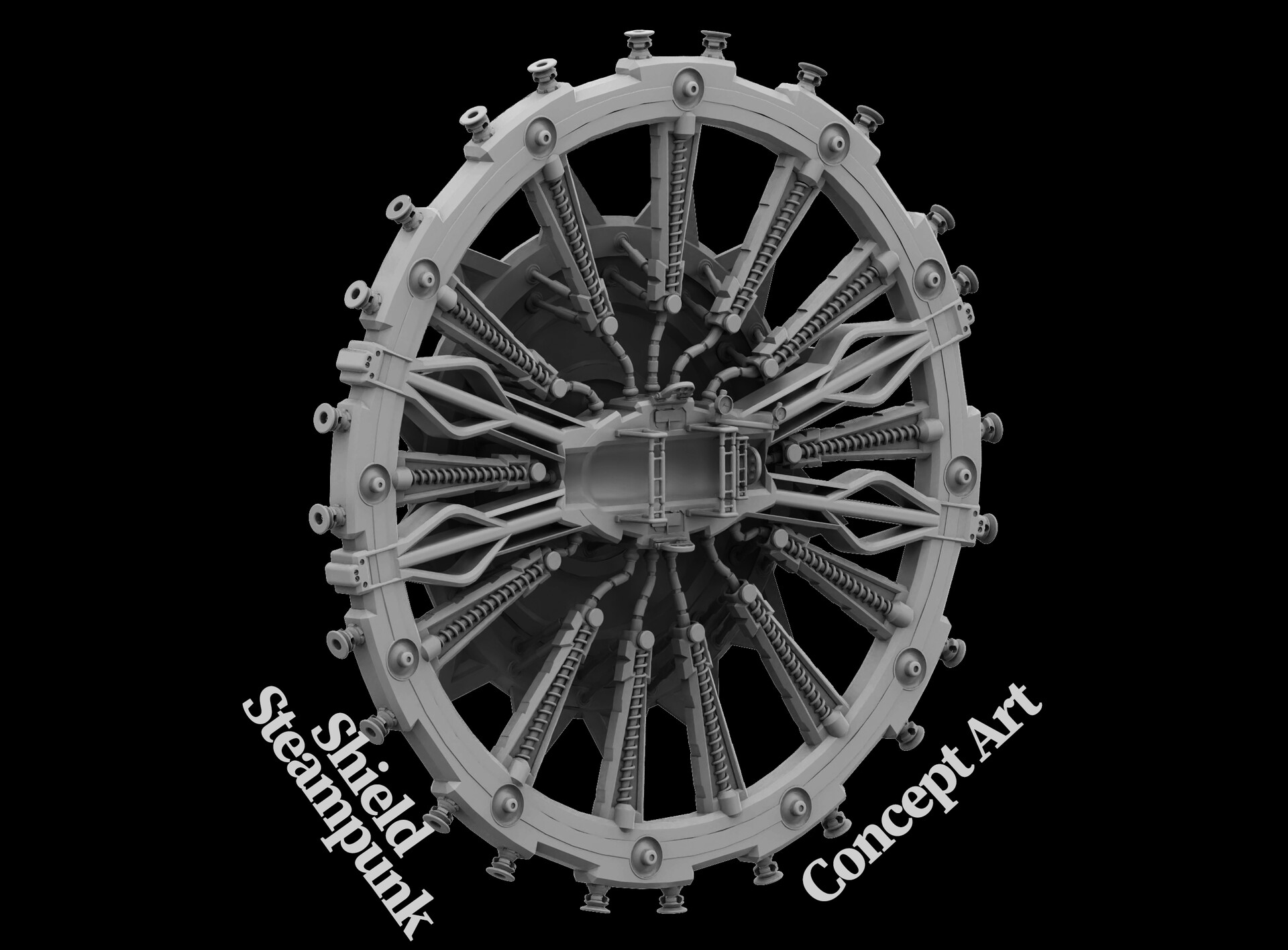 ArtStation - Concept art 3D Steampunk Shield