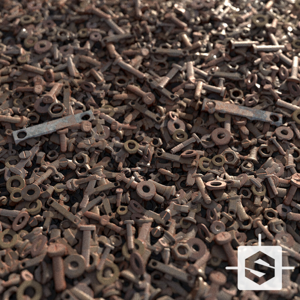 ArtStation - Rusty bolts and Screws