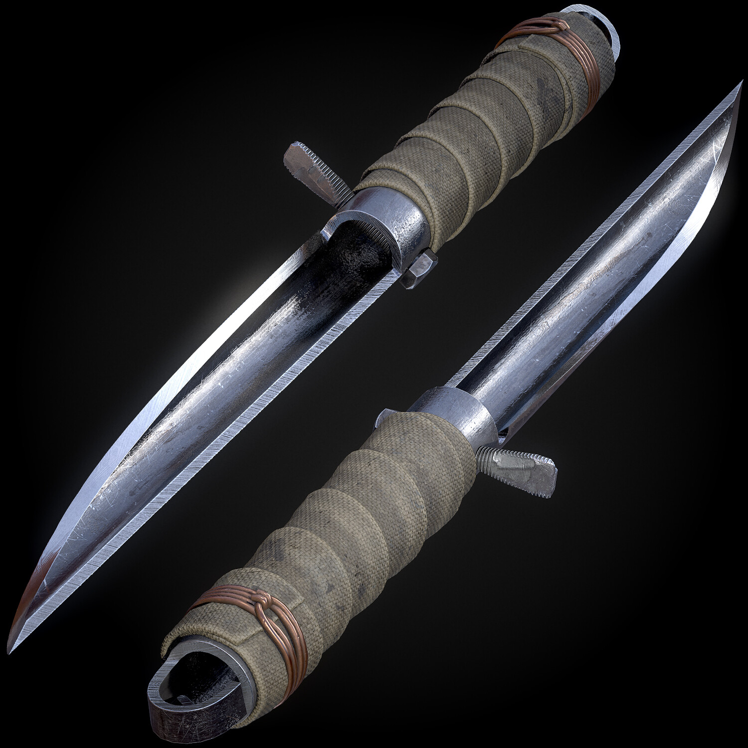 ArtStation - Post-apocalyptic combat knife