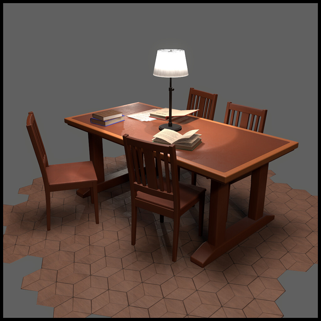 ArtStation - Library Table