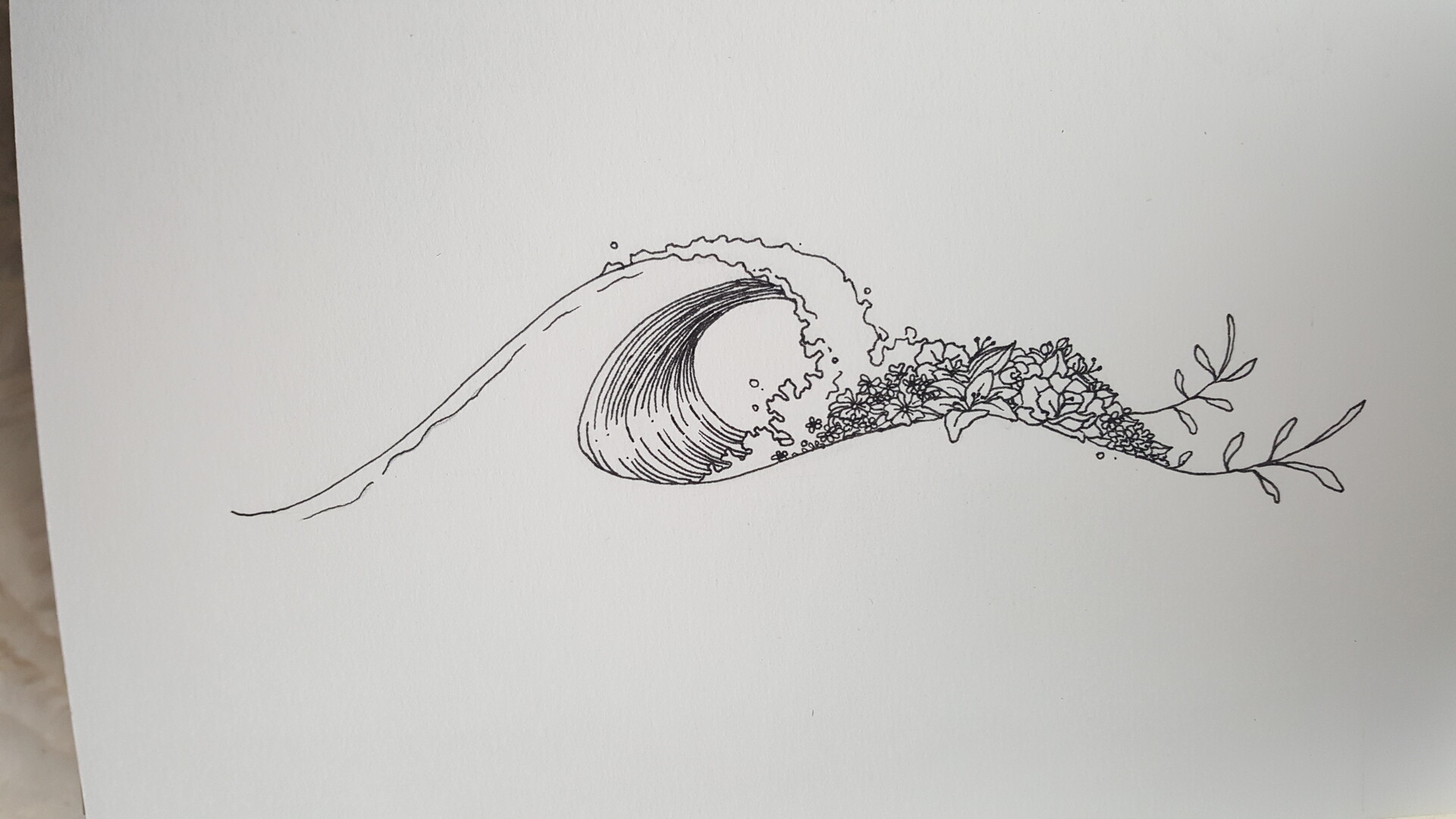 ArtStation - Wave & Flower Tattoo