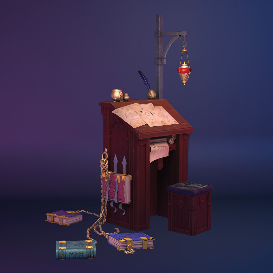ArtStation - Fantasy Spell Desk