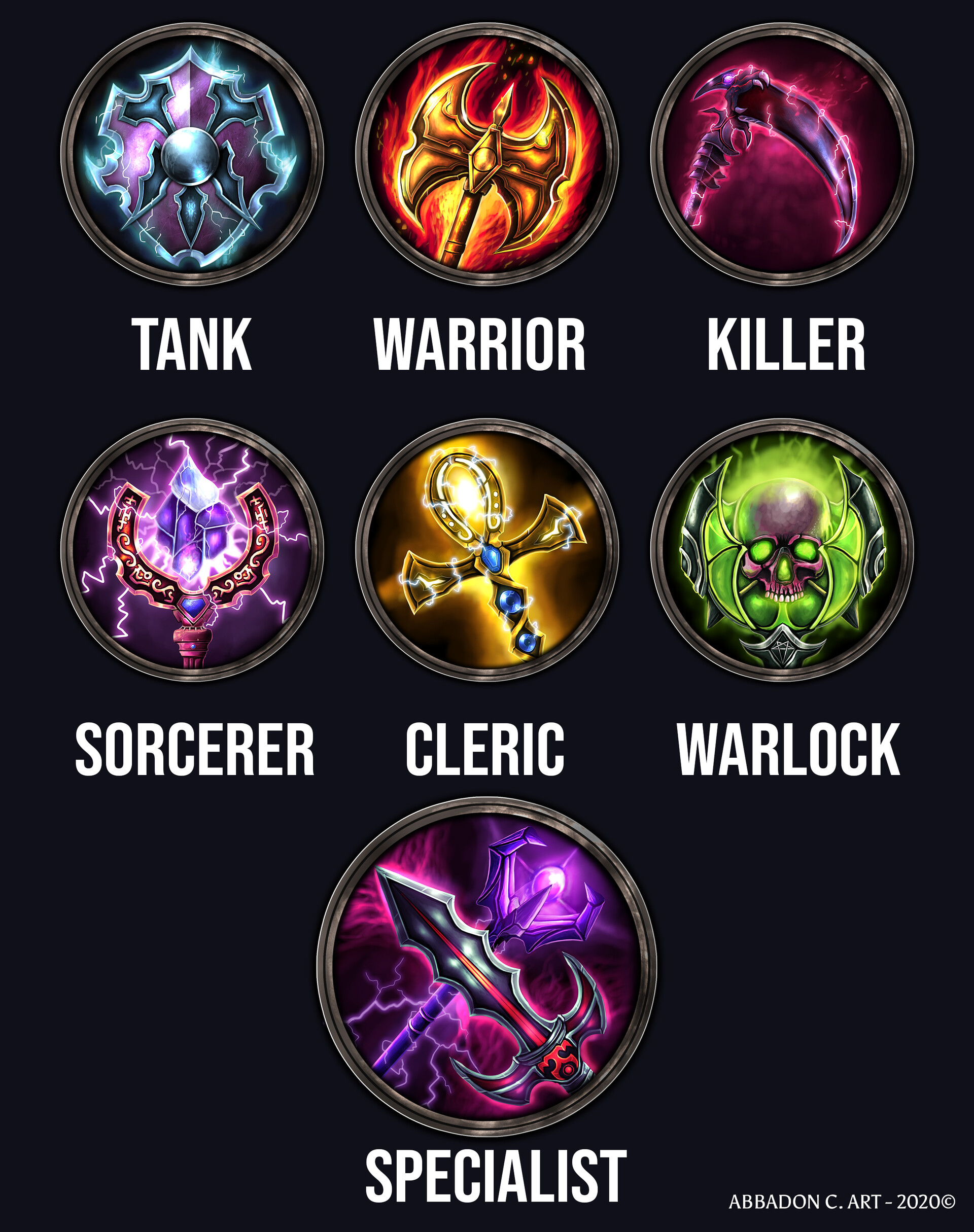 ArtStation - Class icons design - Nekrodeux