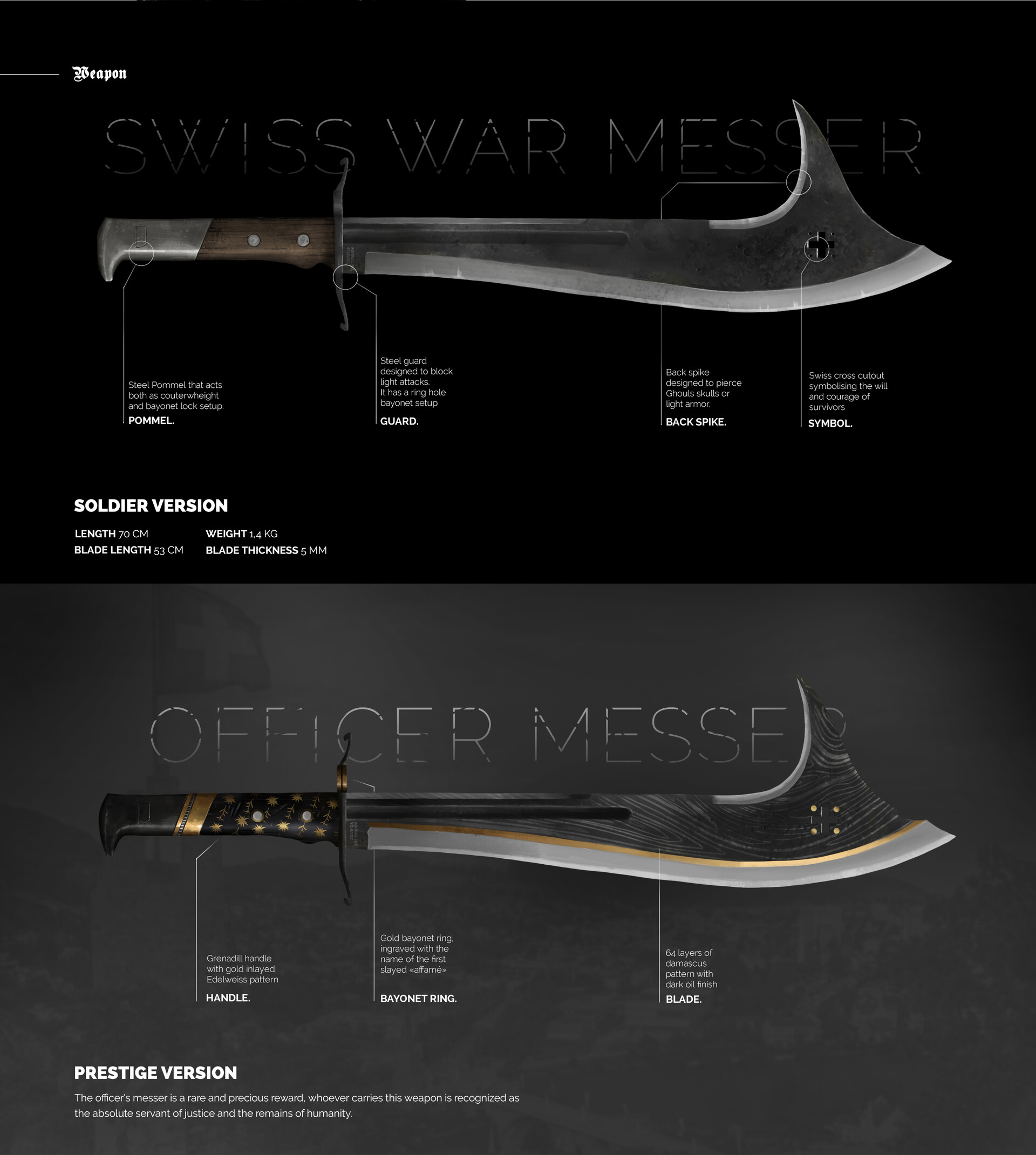 ArtStation - "Swiss War messer" concept weapon
