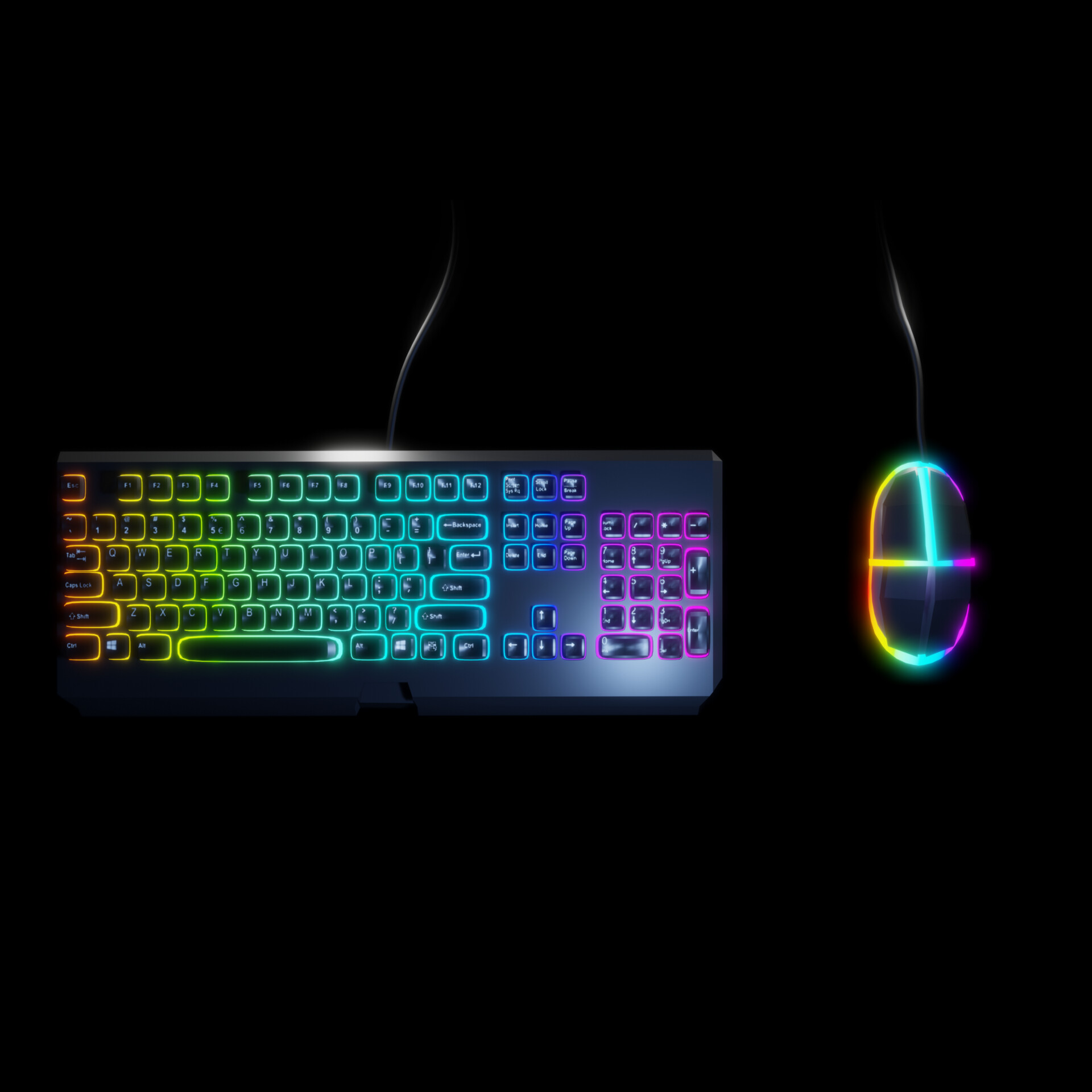 ArtStation - RGB Keyboard and Mouse